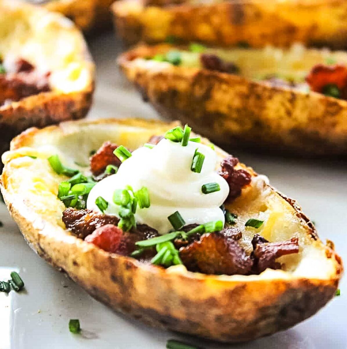 The Secret To Extra Crispy Baked Potato Skins