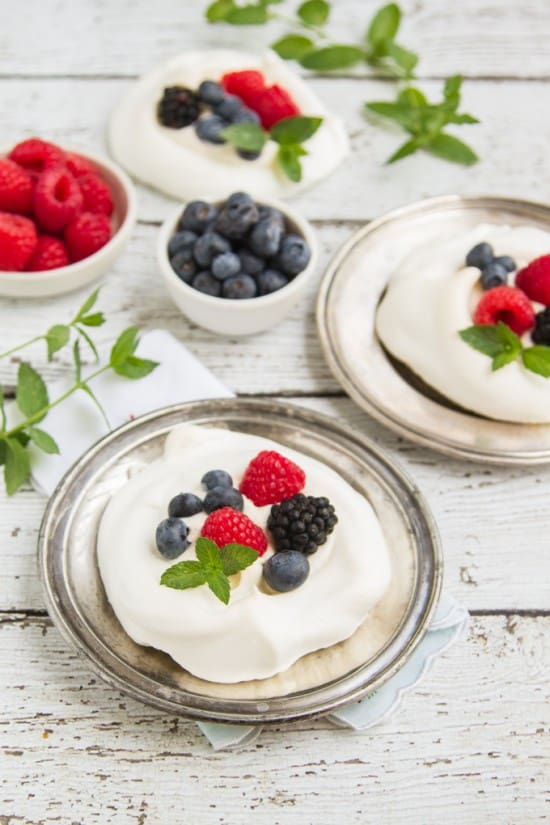 Meringues With Berries And Vanilla Creme Fraiche