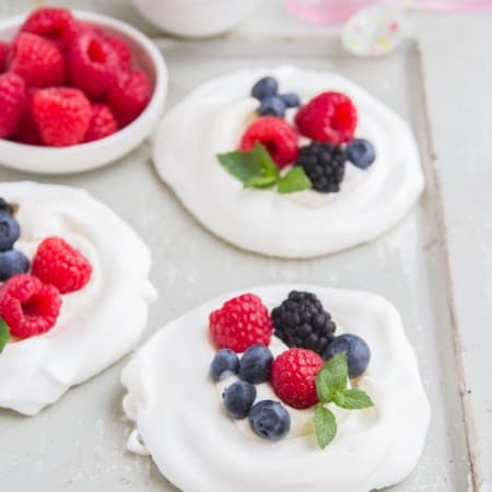Meringues With Berries And Vanilla Creme Fraiche