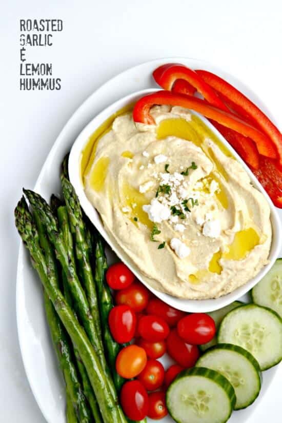 Lemon & Roasted Garlic Hummus Recipe • The Wicked Noodle