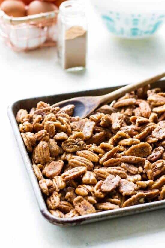 Easy Candied Pecans Recipe • The Wicked Noodle