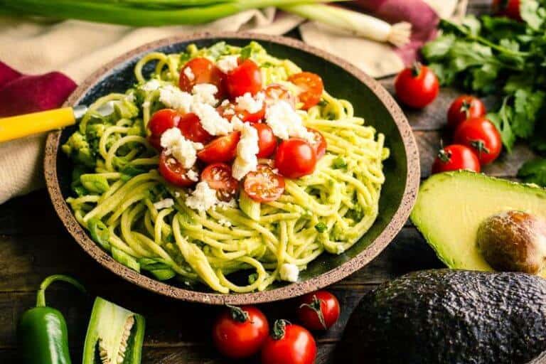 Avocado Pasta With Jalapeños And Queso Fresco • The Wicked Noodle