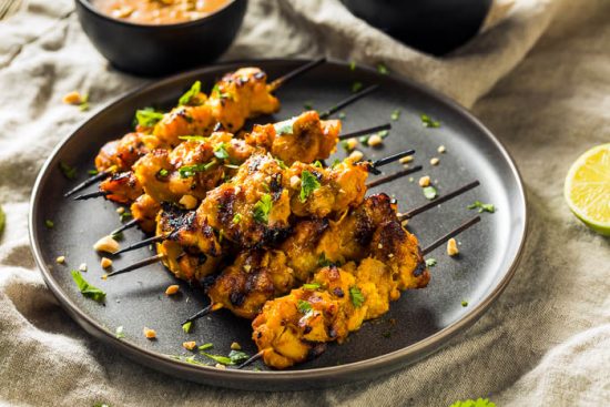 Thai Chicken Satay Skewers With Peanut Sauce • The Wicked Noodle