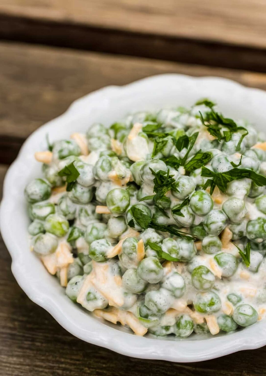 Make-Ahead Easy Pea Salad For Parties | The Wicked Noodle